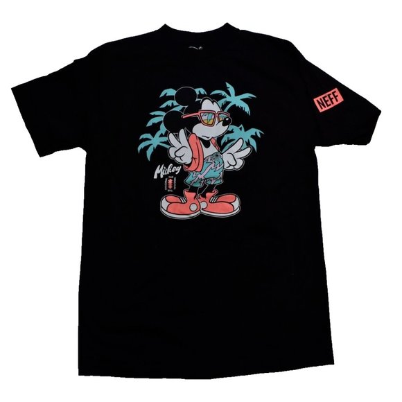 Neff | Shirts | Neff X Disney Mens Mickey Mouse Peace Palms Black Shirt ...